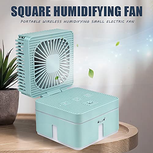 ZZCC USB Air Circulator Fan Mini Misting Fans Rechargeable Fold Ultra-light Portable 3 Speeds Modes, for Bedroom Livingroom Office (Blue)