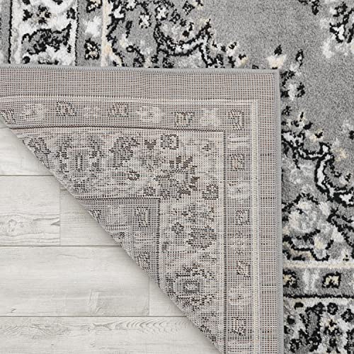 Antep Rugs Oriental 8x10 Traditional Medallion Indoor Area Rug Siesta (Gray Beige, 7'10" x 10')