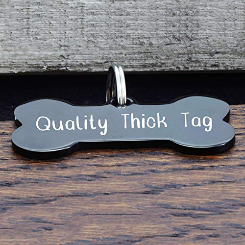 Ultra Joys Stainless Steel Pet ID Tag Dog Name Tags Personalized Front and Back Engraving, Customized Dog Tags and Cat Tags, Optional Engraved on Both Sides, Bone Tag with Mountain Design, Large