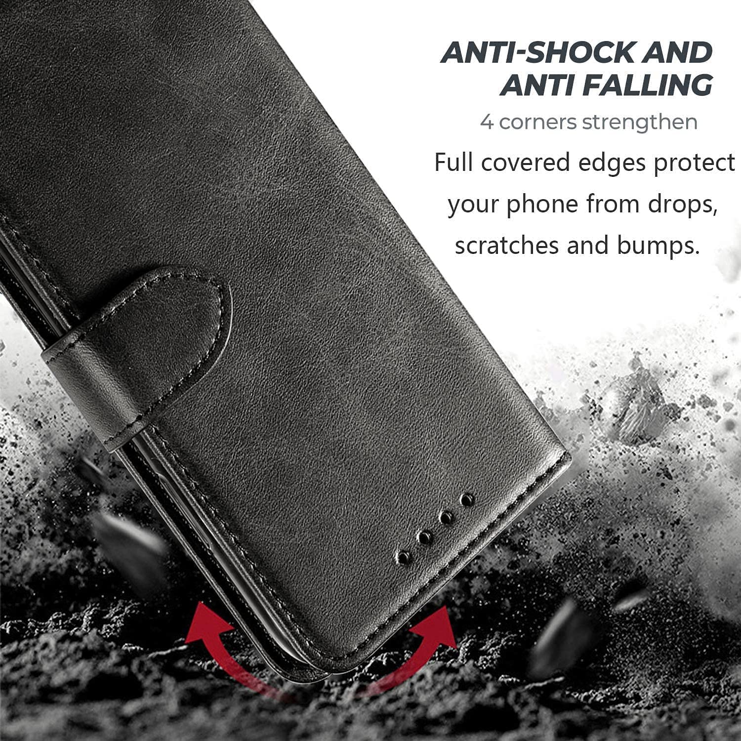 for OnePlus Nord N30 Case and Tempered Glass Screen Protector, PU Leather Flip Cover Wallet Phone Case Protector [Full Protection] [Card Slots] [Kickstand] for OnePlus Nord CE 3 Lite 5G, Black