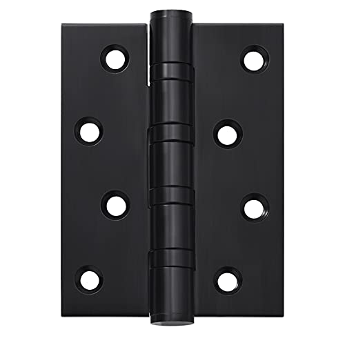 4 Inch Matt Black Door Hinges,4”×3” Stainless Steel Door Hinge,Hinge Bearing Diameter 0.6inch, Thickness 0.12inch, Single Piece Weight 0.65 Pounds,3 Pack