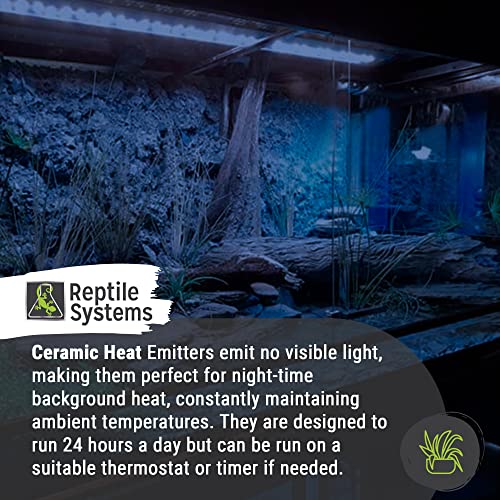 Reptile Systems Ceramic Heat Emitter (Che), 100W β Reptile, Amphibian, Mammal & Baby Chick: Heat Basking for Terrariums, Vivariums, Paludariums, Enclosures & Cages