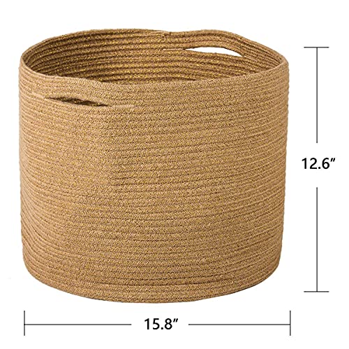 Goodpick Jute Rope Basket with Handles for Toys (Set of 2)