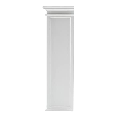 NovaSolo Halifax Mahogany Solid Wood Buffet Hutch Unit with 8 Shelves in White
