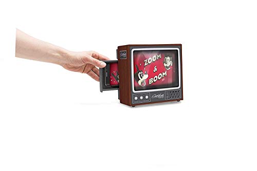 Retro TV Amplifier,Screen Magnifier for Smartphone,Phone Holder – Smartphone 3D Magnifier Projector Screen for Movies, Videos, DIY Cardboard TV Phone Stand with Screen Amplifier for Most Smartphone