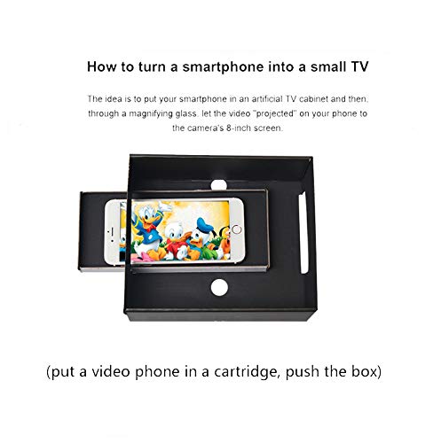 Retro TV Amplifier,Screen Magnifier for Smartphone,Phone Holder – Smartphone 3D Magnifier Projector Screen for Movies, Videos, DIY Cardboard TV Phone Stand with Screen Amplifier for Most Smartphone