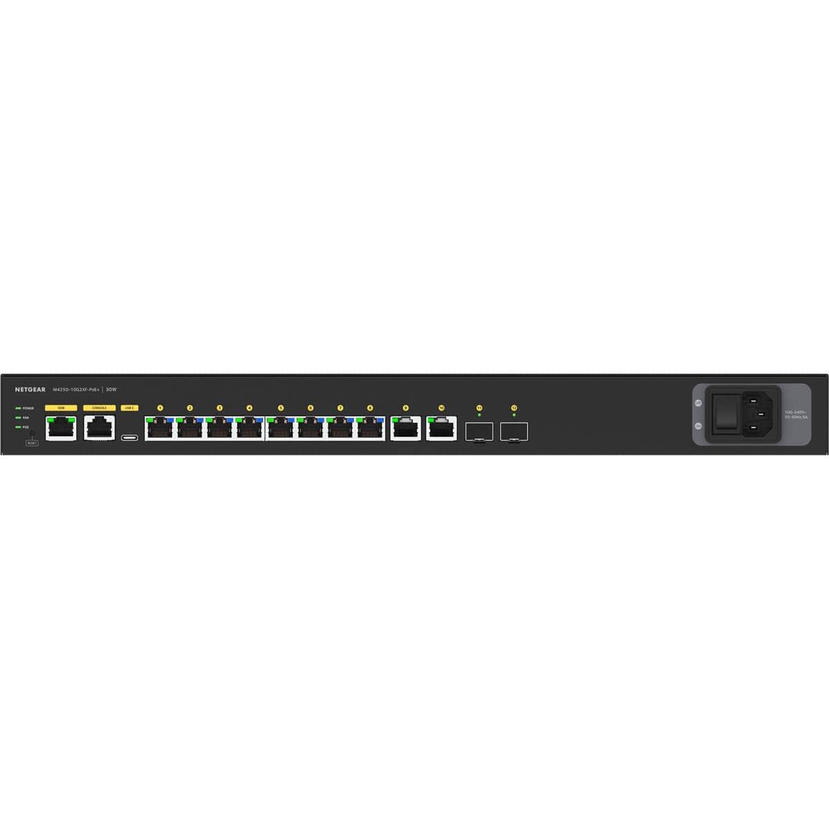Netgear AV Line M4250-10G2XF-PoE+ 12-Port 240W Managed Switch