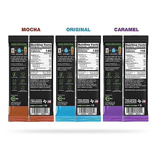 CHIKE Best Sellers High Protein Iced Coffee Sampler Pack, 20 G Protein, 2 Shots Espresso, 1 G Sugar, Keto Friendly and Gluten Free, 6 Single Serve Packets