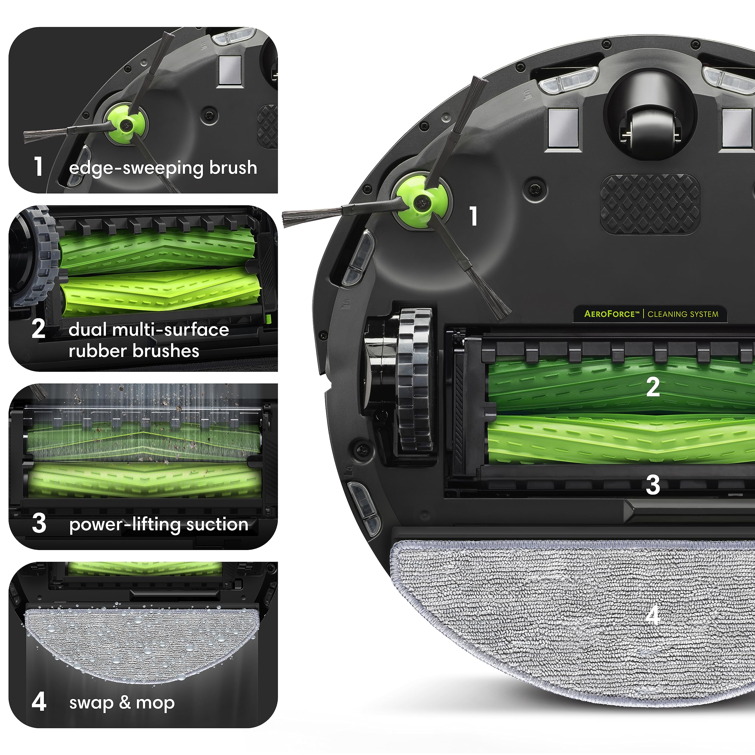 iRobot Roomba Combo i5+ Self-Emptying Robot Vacuum and Mop, Clean by Room with Smart Mapping, Empties Itself for Up to 60 Days, Works with Alexa, Personalized Cleaning OS