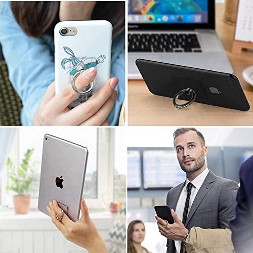 zylee Cell Phone Ring Holder Stand, Upgraded Transparent Phone Ring Holder 360° Rotation Phone Ring Holder Finger Kickstand Phone Ring Grip(2Silver+2Rose Gold)
