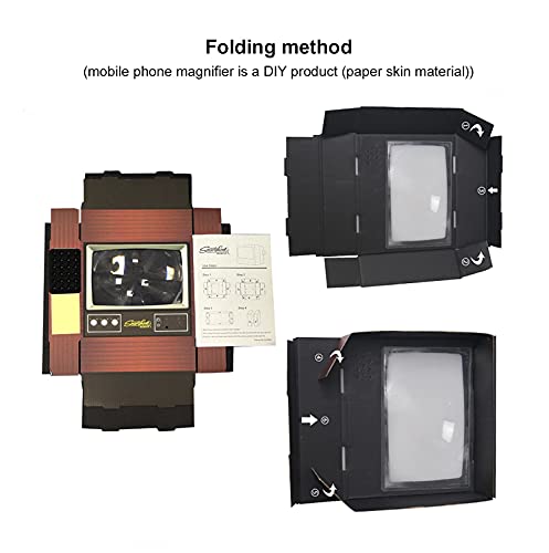 Retro TV Amplifier,Screen Magnifier for Smartphone,Phone Holder – Smartphone 3D Magnifier Projector Screen for Movies, Videos, DIY Cardboard TV Phone Stand with Screen Amplifier for Most Smartphone