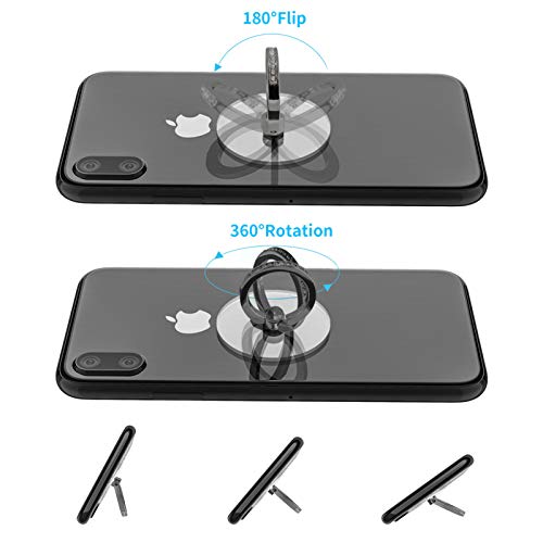 zylee Cell Phone Ring Holder Stand, Upgraded Transparent Phone Ring Holder 360° Rotation Phone Ring Holder Finger Kickstand Phone Ring Grip(2Silver+2Rose Gold)