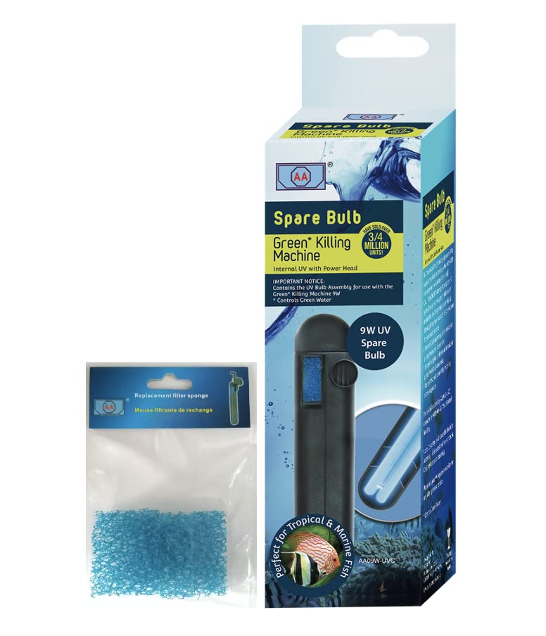 AA GKM9W Internal UV Spare Bulb with One Pack Replacement Sponge (2 Items)