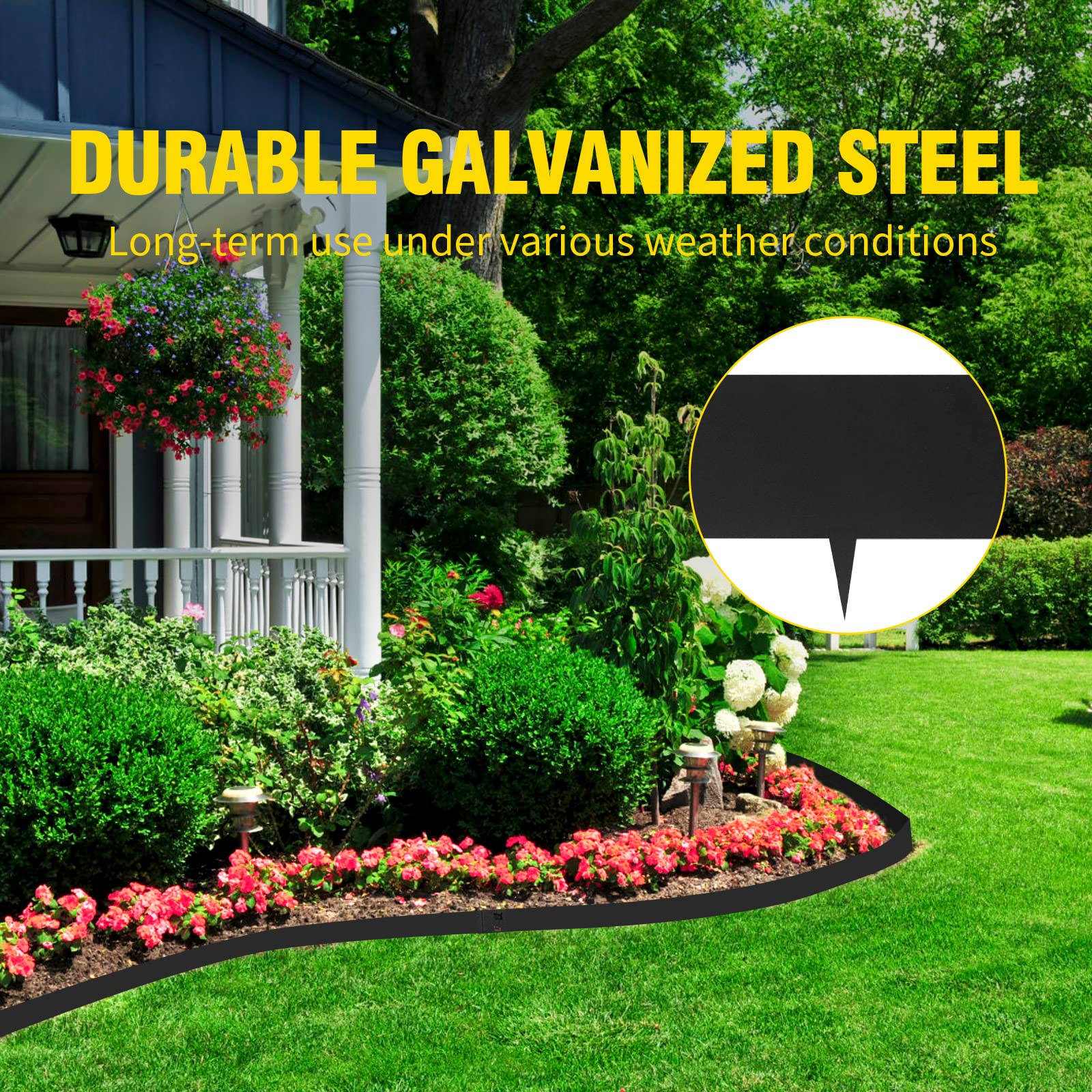 Steel Landscape Edging Steel Lawn Edging Landscape Garden Border Edging Border (40 x 3inch (Pack of 5))