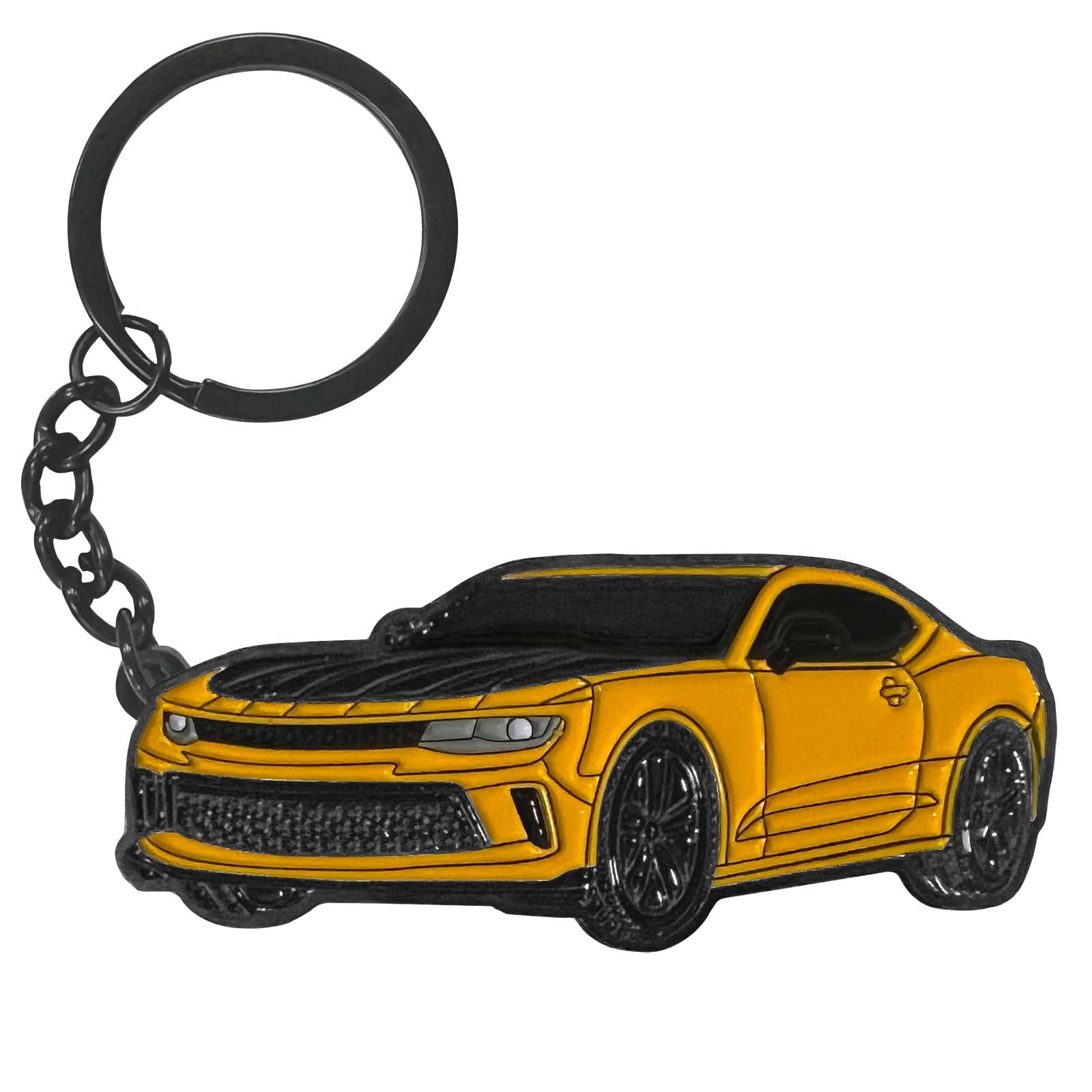 glahorse For Chevy Camaro Keychain,For Chevy Camaro Accessories 2010-2020,Metal Keychain (Yellow)