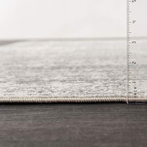 Bloom Rugs Vintage Geometric Cream Gray Area Rug - Boho Distressed 5x7 Rug for Living Room, Bedroom and Kitchen (5'3" x 7'6")
