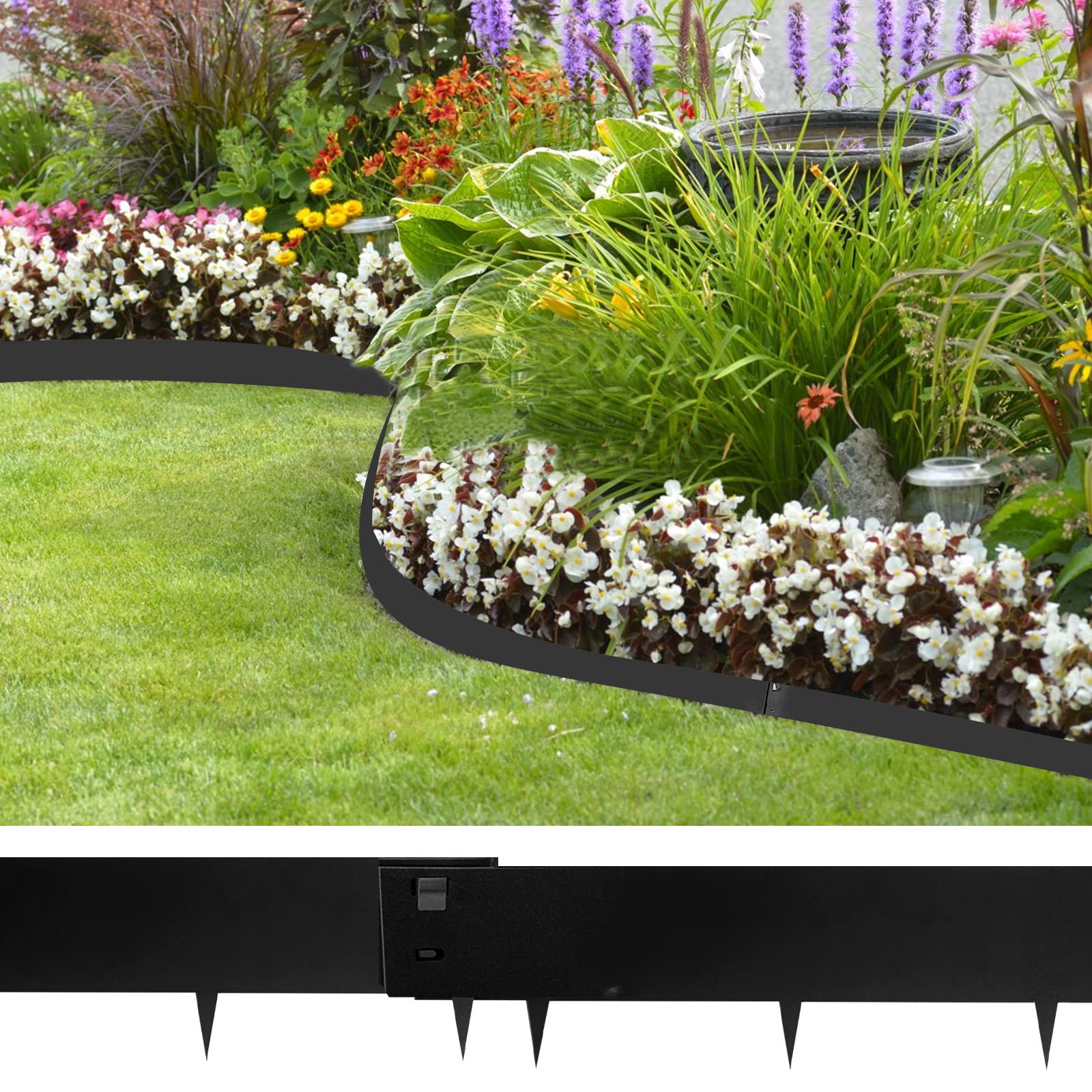 Steel Landscape Edging Steel Lawn Edging Landscape Garden Border Edging Border (40 x 3inch (Pack of 5))