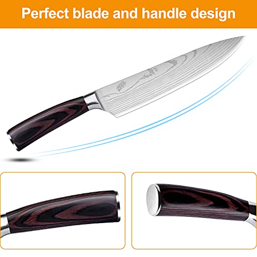 Bekhic Chef Knife - CKnife Pro Kitchen Knife 8-Inch Chef's Knife made of German High Carbon Stainless Steel ,Ergonomic Handle, Ultra Sharp