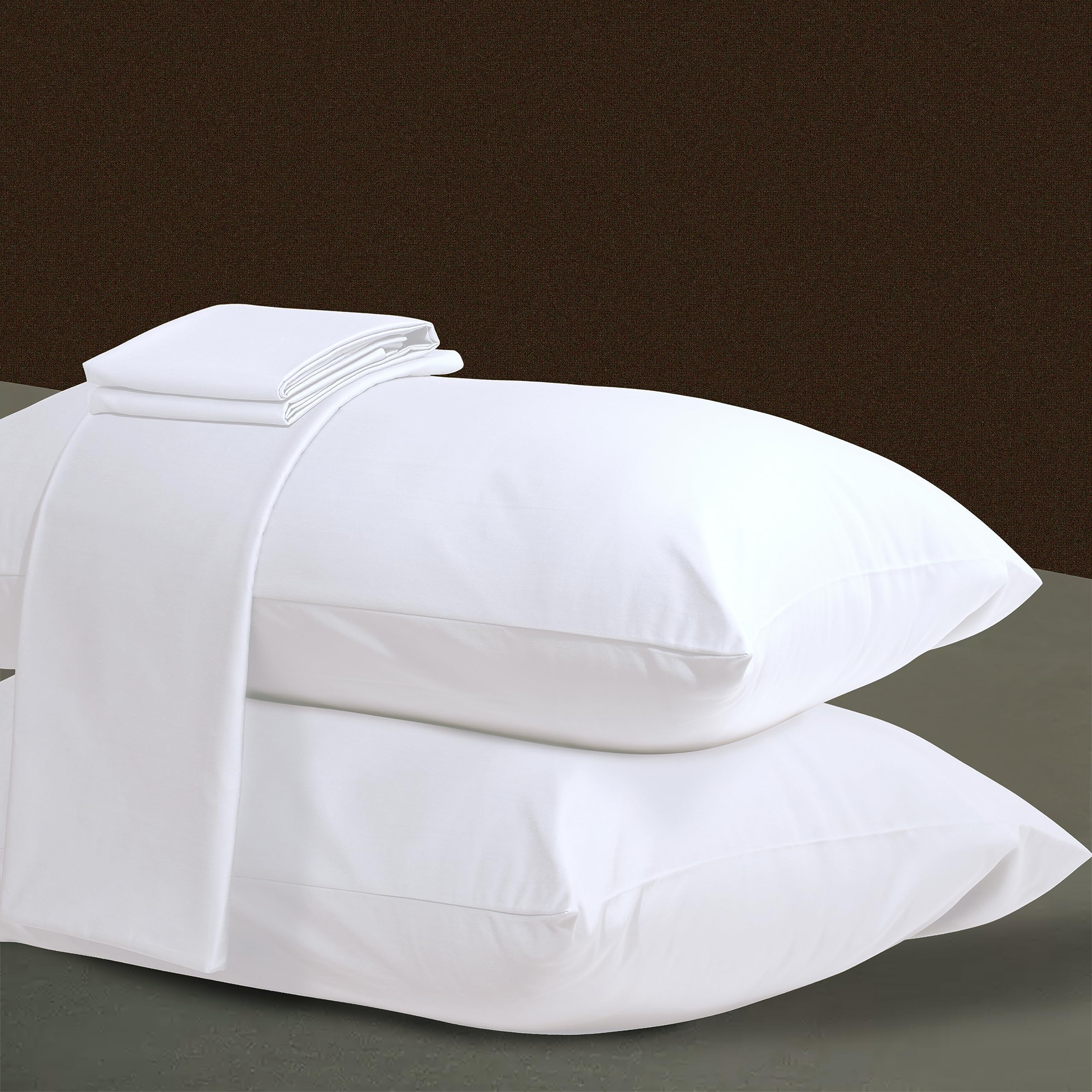 1000 Thread Count 100% Egyptian Cotton Pillowcases for Sleeping,Satin Pattern White, Envelope Closure Pillowcase Silk Soft Bed Pillow Cover(2 Pcs Standard 20"x26", White)…