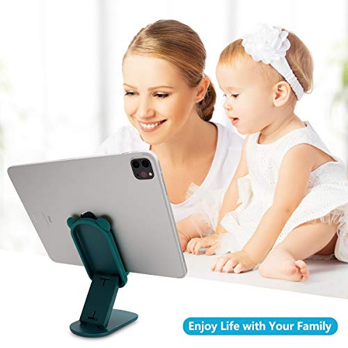 Cute Foldable Adjustable Cartoon Cell Phone Holder Stand for Desk ,Portable Universal Desk Phone Holder Stand Cradle Dock for All Mobile Smart Phones /Tablets( 4~10inch)/Kindles/Switch (Angry Bear)