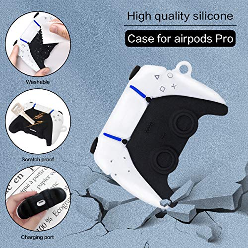[2Pack] Game Controller Airpods Pro Case, 3D Cute Fashion Cool Design Airpods Pro Cover, Unique Stylish Funny Protective Skin Accessories Airpod Pro Silicone Case for Boys Girls Men