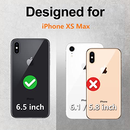 SPIDERCASE Designed for iPhone Xs Max Waterproof Case, Built-in Screen Protector Full-Body Clear Call Quality Heavy Duty Shockproof Cover Case for iPhone Xs Max 6.5ββ (Black/Clear)