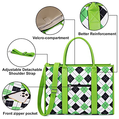 Laptop Tote Bag for Women Work Shoulder Bags 15.6 inch Canvas Laptop Computer Purse Messenger Teacher Handbag Business Office Briefcase