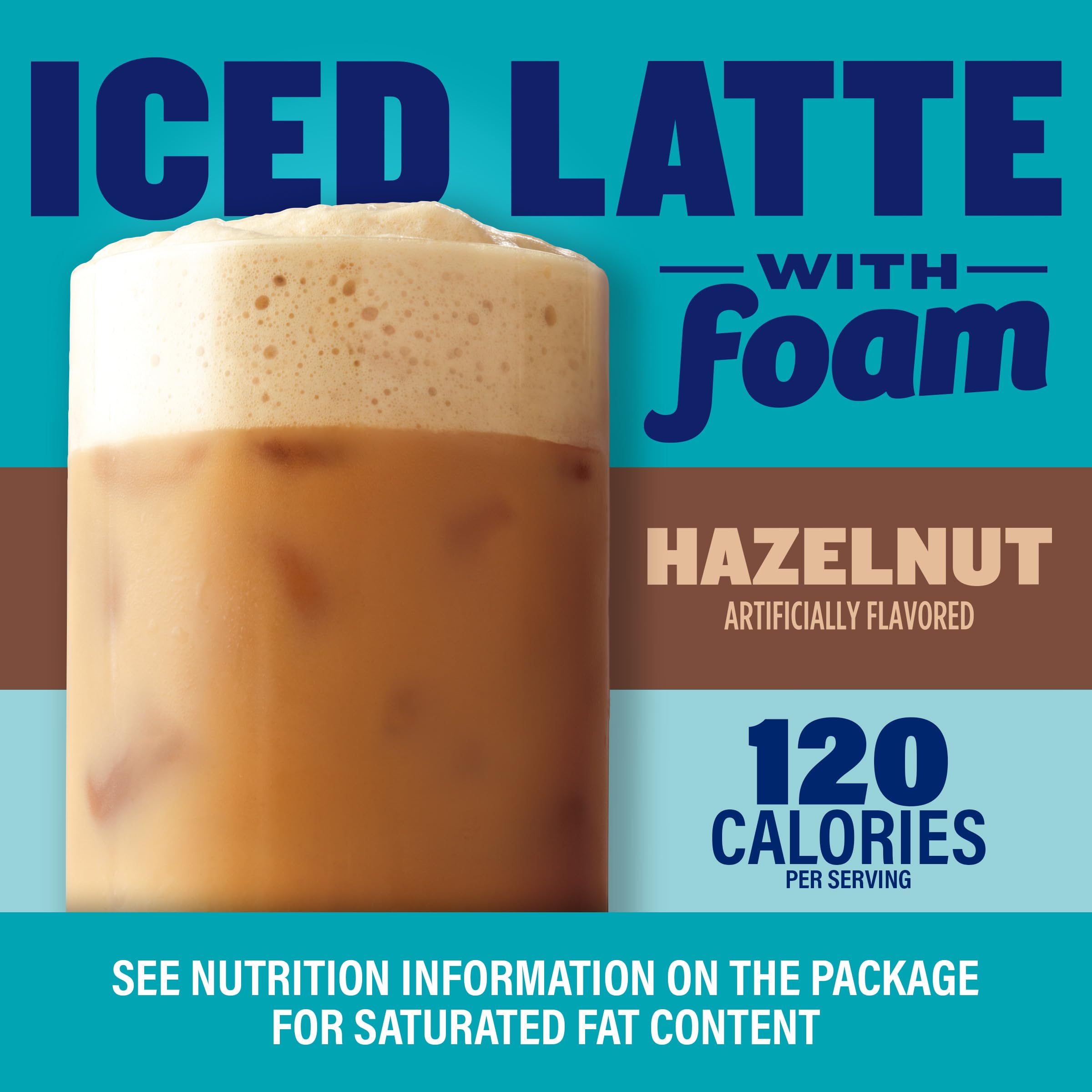 Maxwell House Iced Hazelnut Latte with Foam All in One Drink Mix, 5.82 oz, 6 Packets