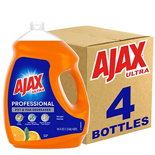 Ajax Ultra Professional Antibacterial Pot & Pan Dish Soap, Orange Scent, 145 fl. oz. (1.13 gal.), 4/Pack (61034313CT)