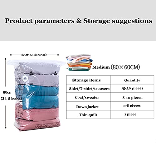 Revolutionary Plastic Space Saver Vacuum Storage Bag for Clothes,No Need Pump Vacuum Seal Bags for Clothing,Reusable Compression Vaccummpacking Bags for Storage,Medium,4PCS, 31.5βΓ23.6β