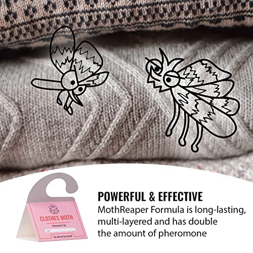 Clothing Moth Traps 6 Pack with Pheromones Prime, Clothes Moth Trap with Lure for Closets & Carpet, Moth Treatment & Prevention