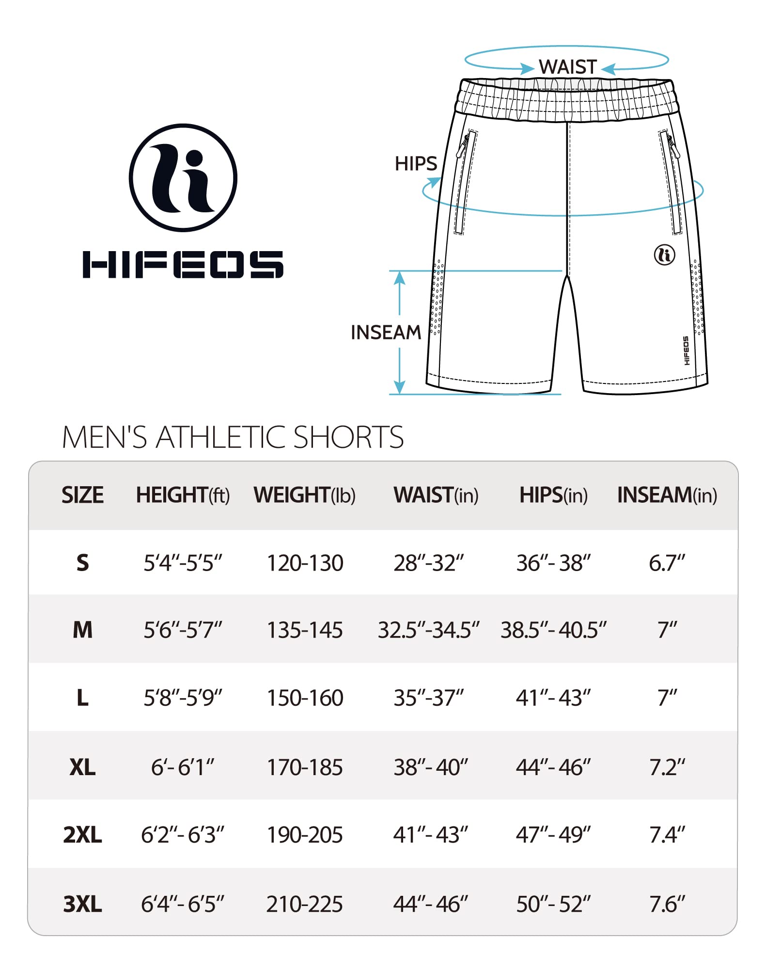 HIFEOS Mens Athletic Shorts -Running, Tennis Gym Workout Shorts for Men 5"/7"/9"- Comfort, Lightweight, 3 Zippered Pockets