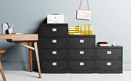 kingwolfox Lateral File Cabinet with Lock, 2 Drawers Large Metal Filing Cabinet, Home Office Lockable File Storage Cabinet for Hanging Legal/Letter A4/F4 Size.