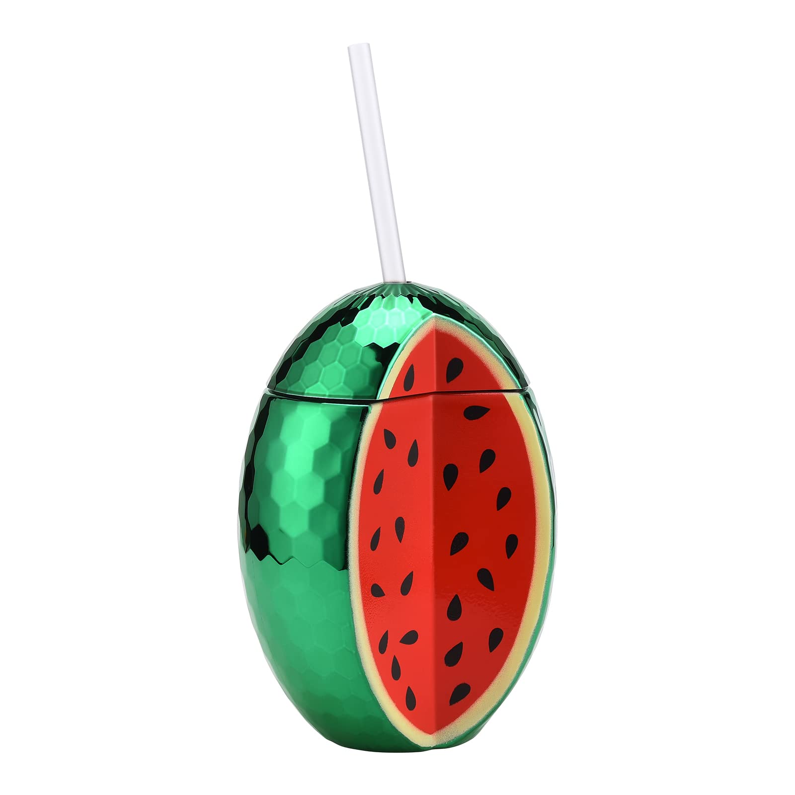 PRTECY Kawaii Fruit Straw Cups, Strawberry Cups Watermelon Tumbler with Lid Portable Cute Water Bottle Mug for Gift Home Office School (720 ML/24 OZ)