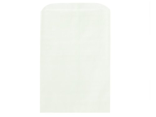 Premium Quality White Paper Bags Flat Merchandise Bags 5" x 7.5" 100 pack