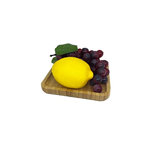 PAFREWOG Bamboo Serving Trays Charcuterie Platter 16.5"x11.8"(42x30cm with Handle, Set Includes 1xHexagon 12.5"(32cm)+1xSquare 7.8"(20cm)+1xSquare 5.9"(15cm) Small Plates for Family Dinner