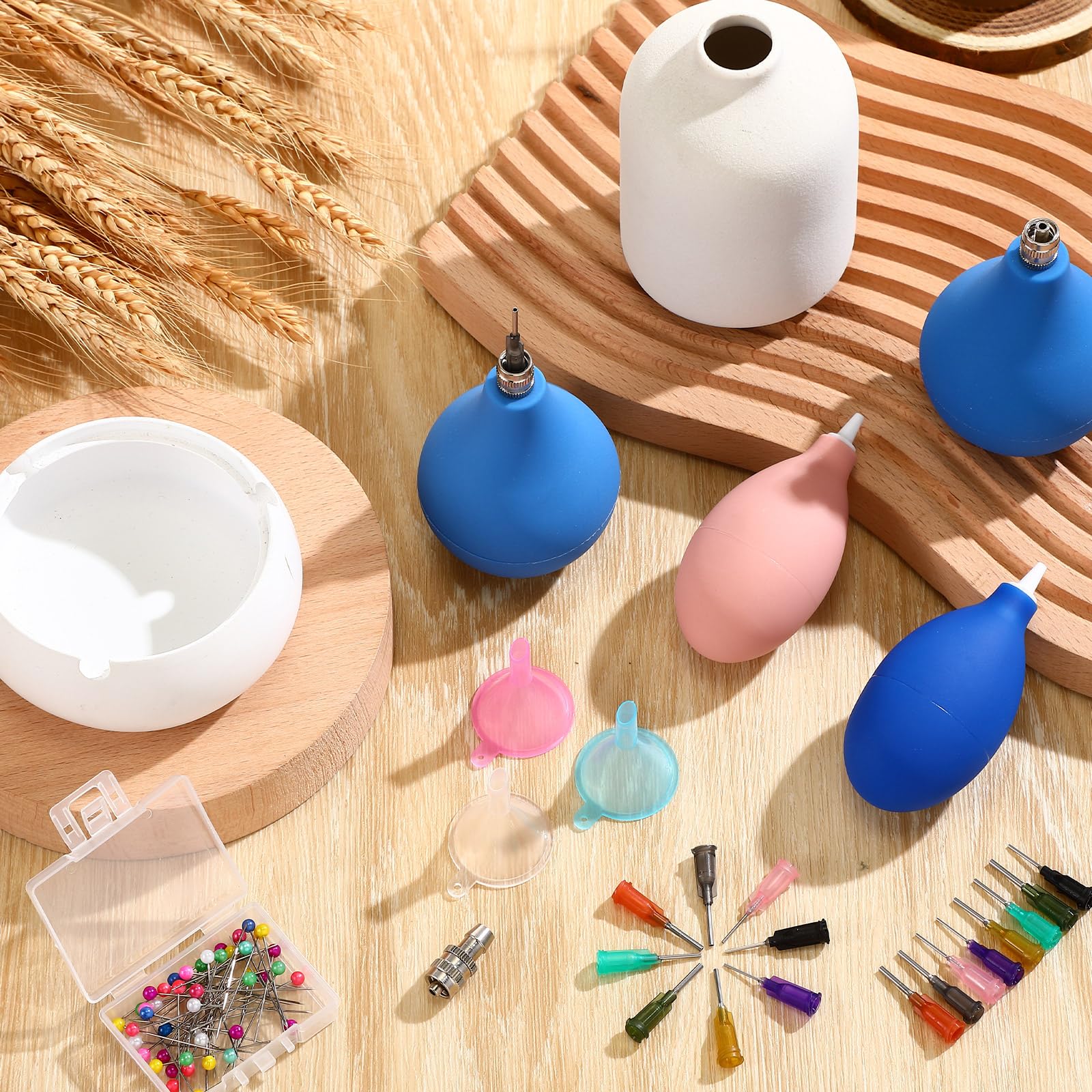 Dandat 102 Pcs Pottery Tools Supplies Ceramic Precision Applicator, Precision Tips Applicator for Ceramic Bottles Glaze 3 Ounce Clay Tools Set, Slip Trailing Pottery Glaze Squeeze Bottle