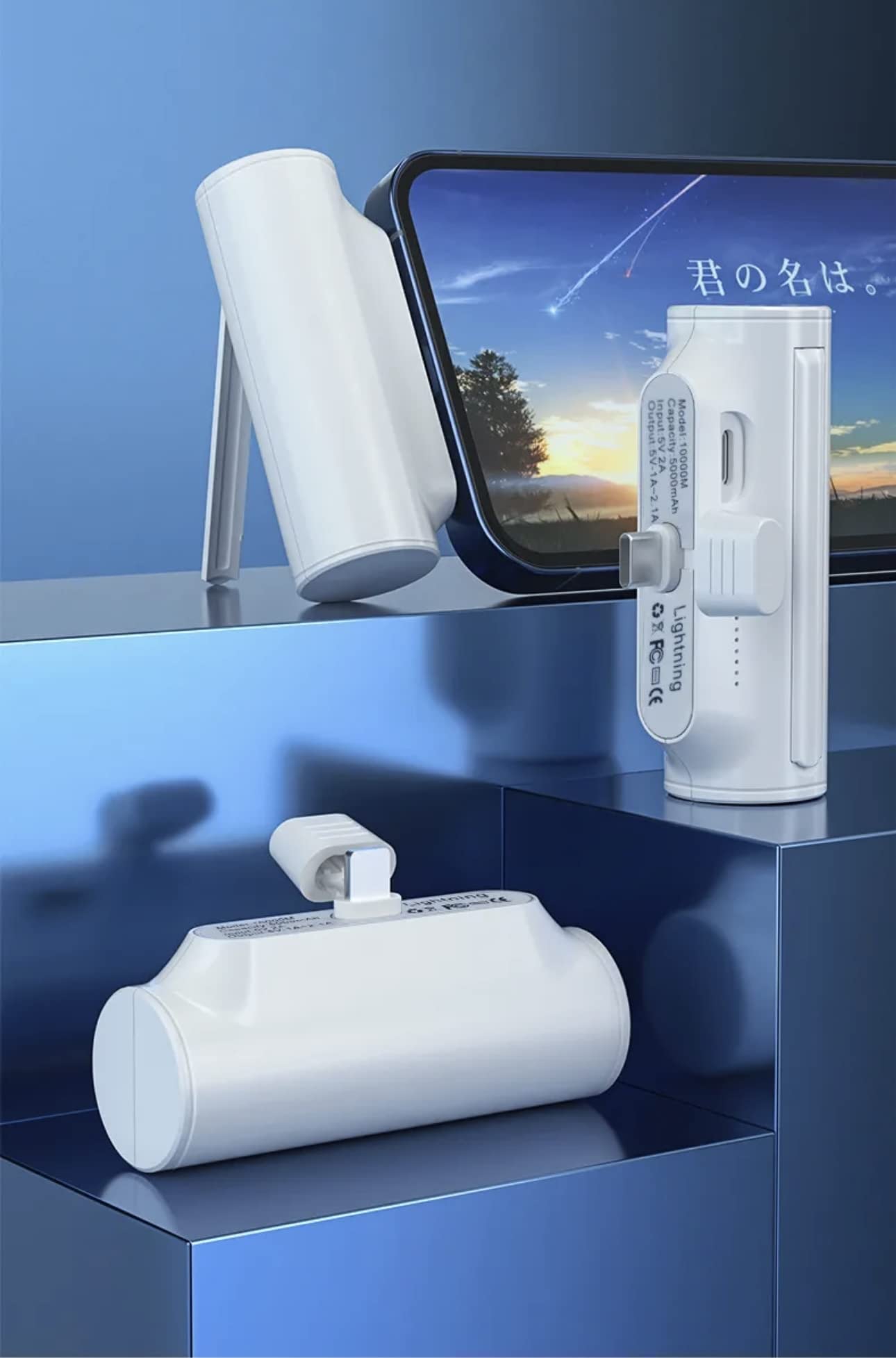 SLAJOY Small Portable Charger 5000mAh Ultra-Compact Power Bank Cute Compatible with iPhone 14/14 Pro Max/13/13 Pro Max/12/12 Pro Max/11 Pro/XS Max/XR/X/8/7/6/Plus Airpods and More,White