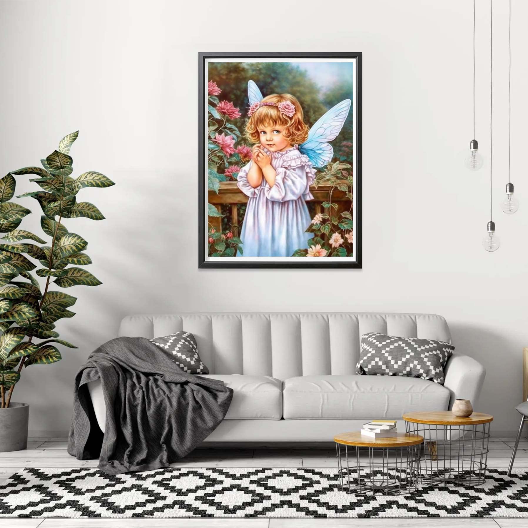 CHOSIGHT 5D Diamond Art Painting Angel Kit - DIY Paint with Diamond Art Christ Round Full Drill Craft, Home Decor Embroidery Set with Canvas, Tools, Sparkling Diamonds - 12x16 inch