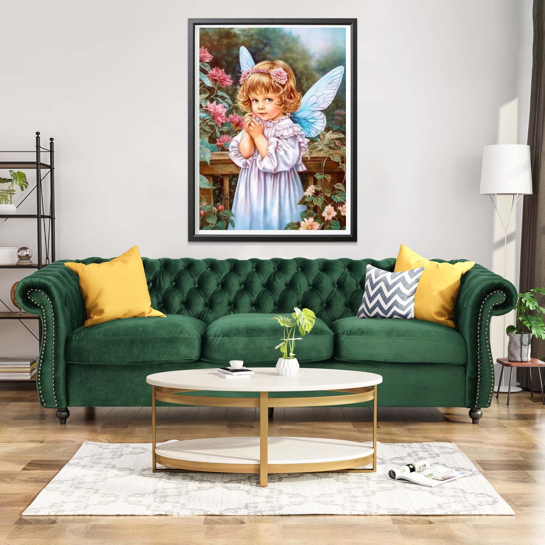 CHOSIGHT 5D Diamond Art Painting Angel Kit - DIY Paint with Diamond Art Christ Round Full Drill Craft, Home Decor Embroidery Set with Canvas, Tools, Sparkling Diamonds - 12x16 inch