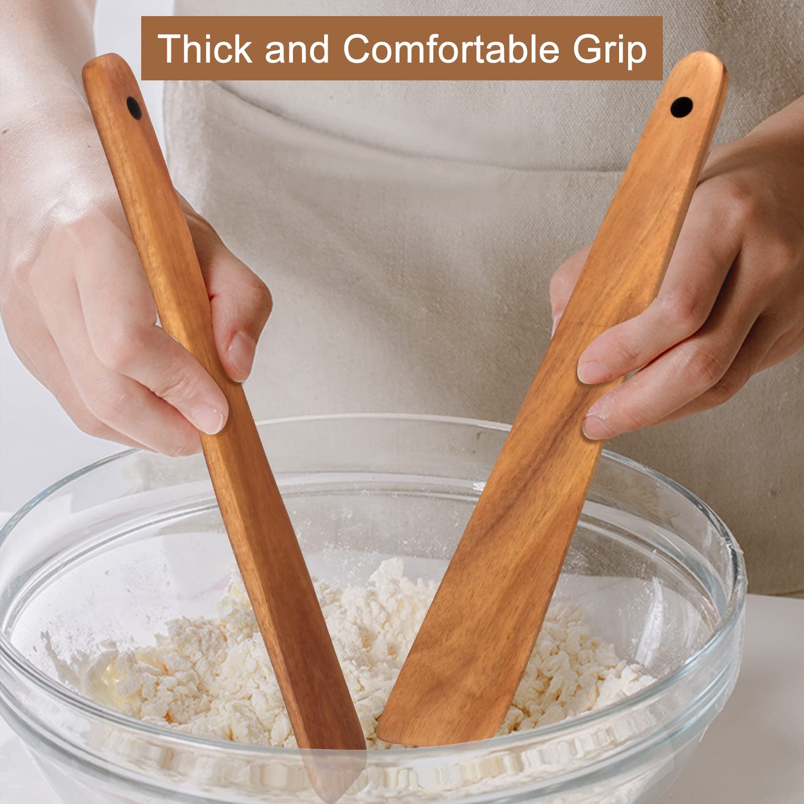 Best Wooden Spatula for Cooking Kitchen Turner Spatula Teak Wood Scraper Spatula Serving Baking Spatula Non Stick Kitchen Utensils Flat Fish Spatula Egg Flipper Spatula