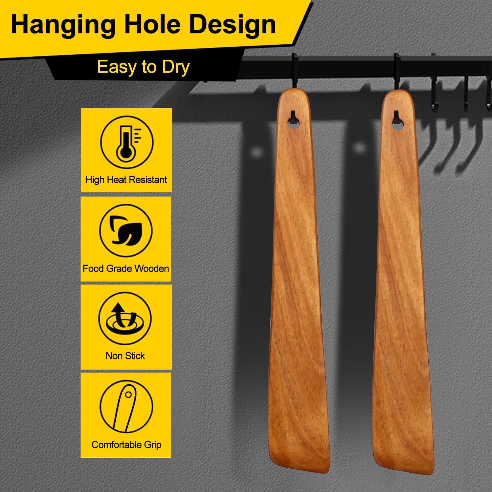 Best Wooden Spatula for Cooking Kitchen Turner Spatula Teak Wood Scraper Spatula Serving Baking Spatula Non Stick Kitchen Utensils Flat Fish Spatula Egg Flipper Spatula