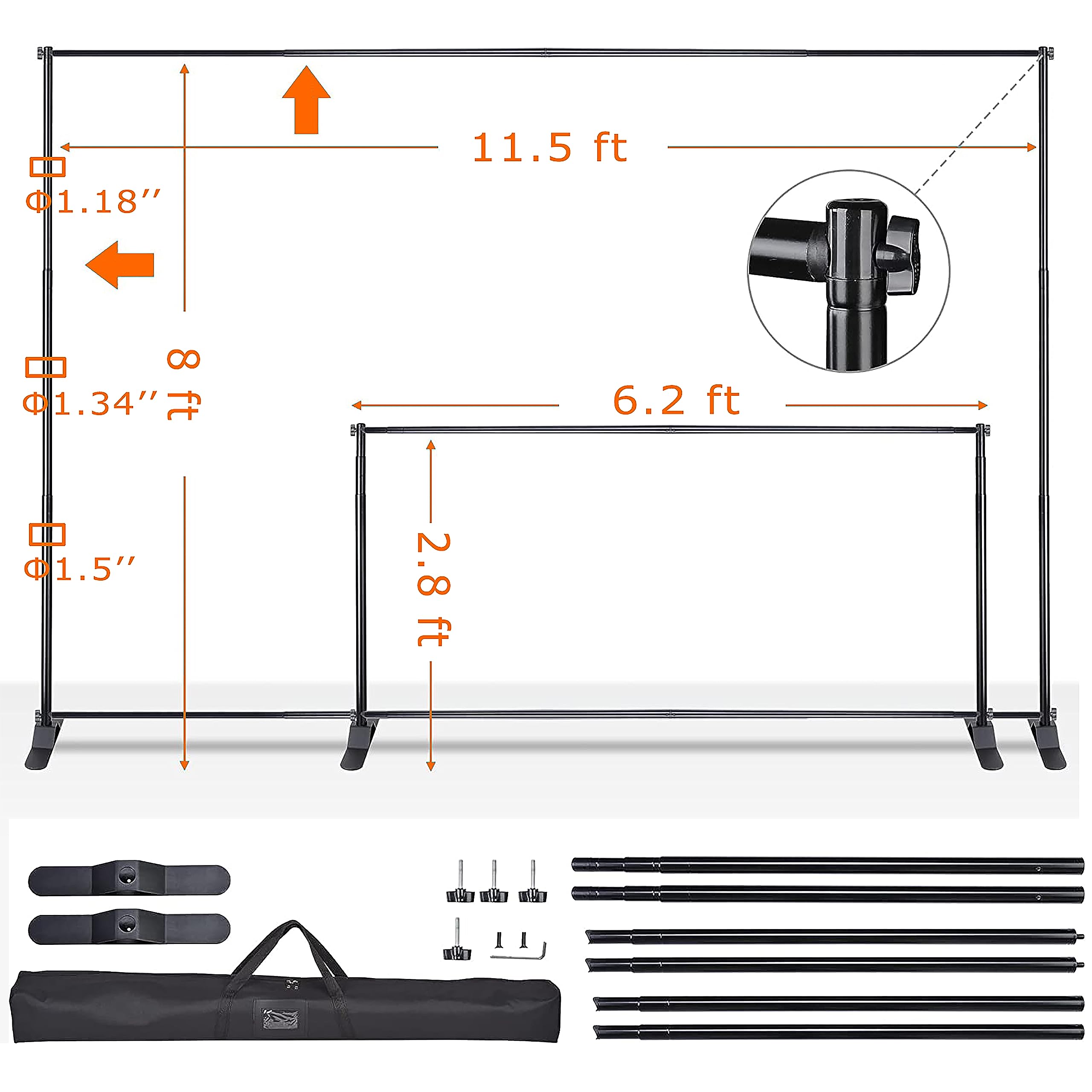 JJ'S PROMO Custom Step and Repeat Backdrop | 9ft Tension Fabric Banner Stand Backdrop | Excluding Aluminum Thick Tube Stand (Optional) | Personalized backdrops for Events | Made in California