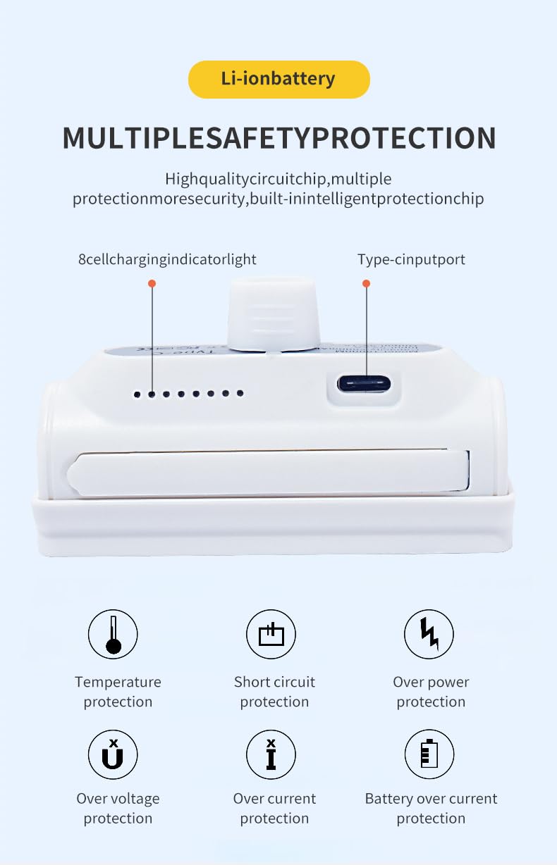 SLAJOY Small Portable Charger 5000mAh Ultra-Compact Power Bank Cute Compatible with iPhone 14/14 Pro Max/13/13 Pro Max/12/12 Pro Max/11 Pro/XS Max/XR/X/8/7/6/Plus Airpods and More,White