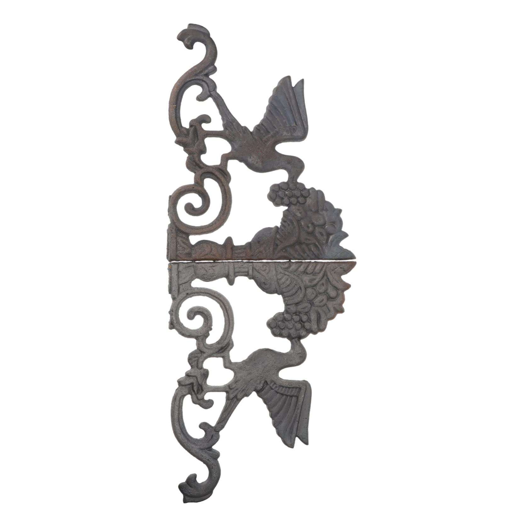 Garneck 1 Pair wooden door wrought iron decorate door hardware door handles black The fence heavy Garage cabinet hinges set iron door handle black cast iron flower plate earth tones