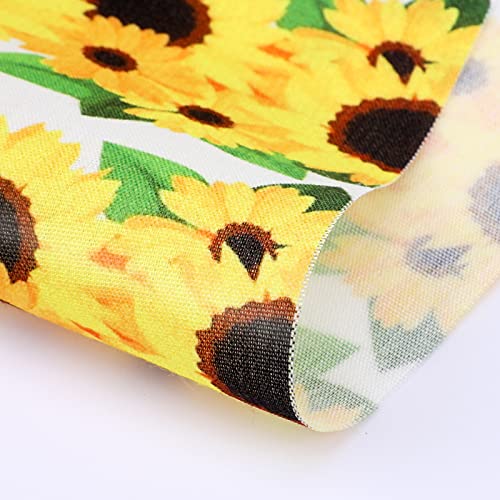 Konsait 10 Pcs Sunflower Fabric, 9.5" x 9.5" Quilters Fabric Squares for Sewing Patchwork, Pre- Cut Bohemia Leopard Print Quarters Quilting Bundles for Handmade Crafts Home Decoration Supplies