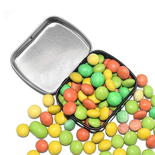 9 Pack Metal Rectangular Hinged Tin Boxes with Lid,2.4x1.8x0.6 Inch, Containers Portable Box for Small Storage Kit Home Organizer,Black,White,Silver Model 604715
