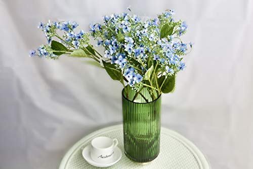 Artificial Faux Blue Flowers Tall Wedding Picks Faux Stems 24.4"(WildHydrangeaSpray) Floral Arrangement Rustic Decoration Crafts Home Decor Holiday Wedding Parties 6Packs (Blue)