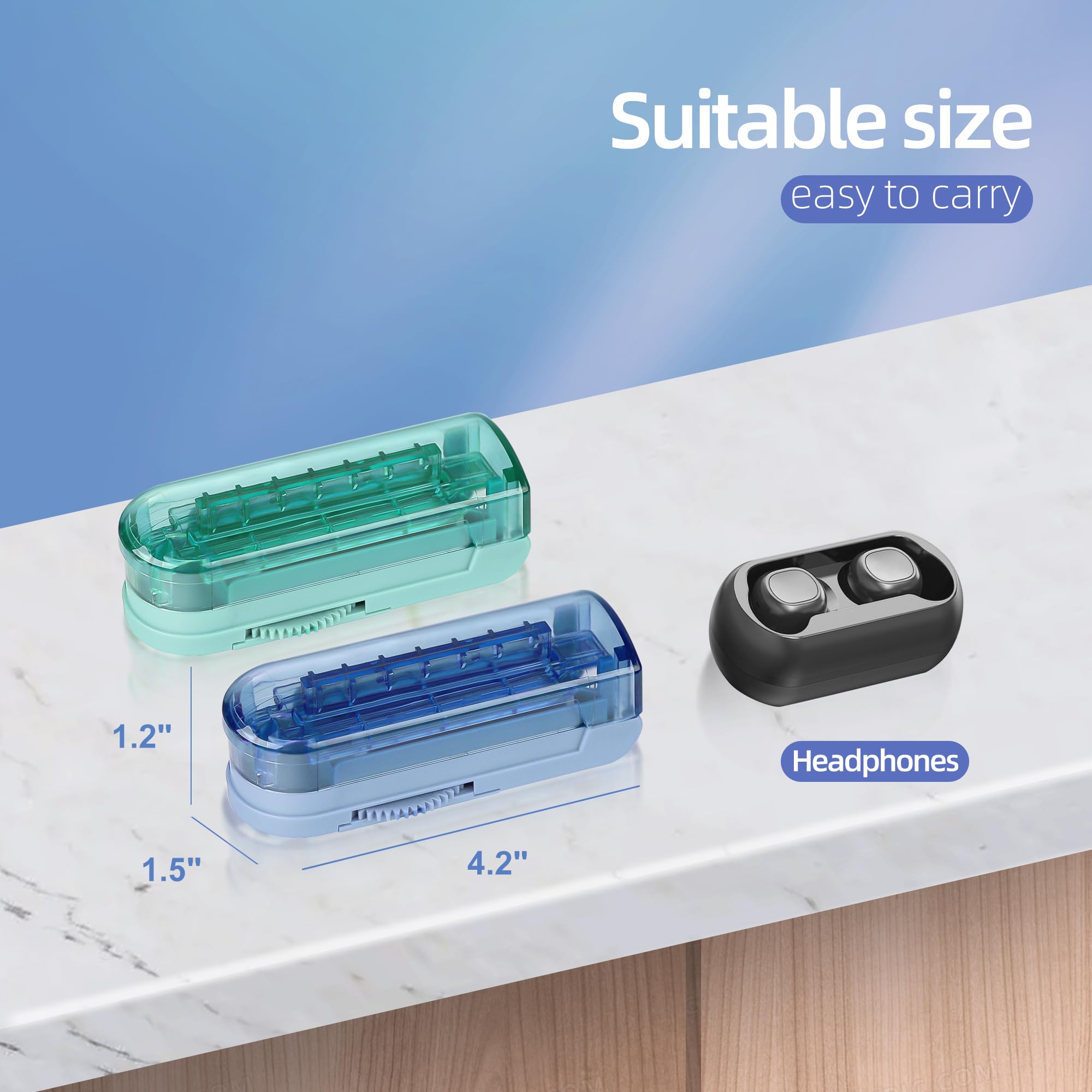 DUBSTAR Small Pill Case, Daily Pill Organizer Travel, Cute Pill Box Portable Pill Container for Purse Pocket, Compact Medicine Holder for Medication, Fish Oils, Vitamins, Supplements (White)