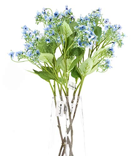 Artificial Faux Blue Flowers Tall Wedding Picks Faux Stems 24.4"(WildHydrangeaSpray) Floral Arrangement Rustic Decoration Crafts Home Decor Holiday Wedding Parties 6Packs (Blue)